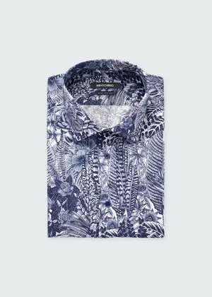 INDOCHINO Oyne Floral Print Shirt - Navy