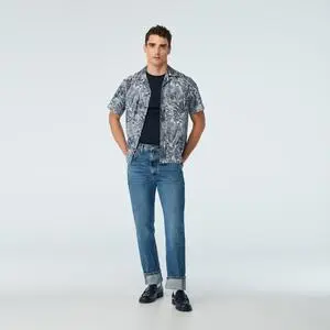 INDOCHINO Oyne Floral Print Camp Shirt - Navy
