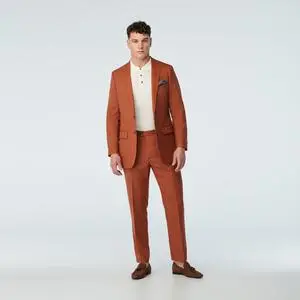 INDOCHINO Stockport Wool Linen Suit - Brown