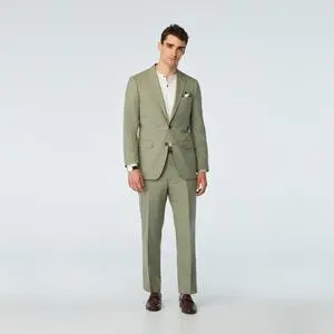 INDOCHINO Montella Wool Cotton Silk Olive Blazer - Green