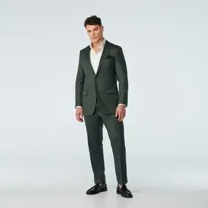 INDOCHINO Modica Herringbone Olive Suit - Green