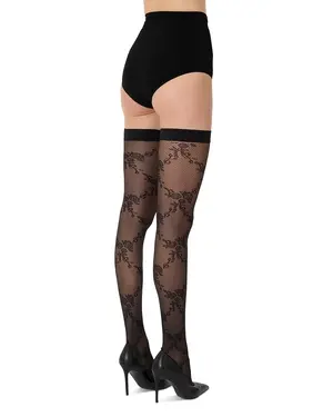Wolford Floral Lace Stay Up Thigh Highs