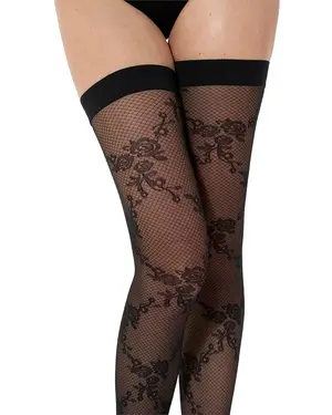 Wolford Floral Lace Stay Up Thigh Highs