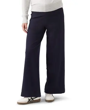 RIPE MATERNITY Ari Side Stripe Wide Leg Maternity Pant - Navy