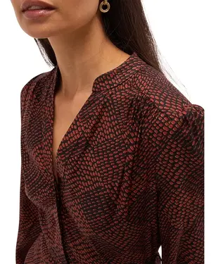 HOBBS LONDON Hilary Printed Tie Waist Dress