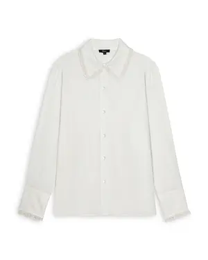 Rails Lace Trim Button Front Top