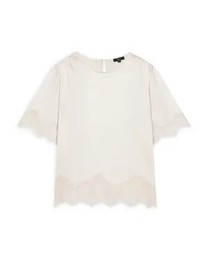 Rails Lace Trim Top - Ivory