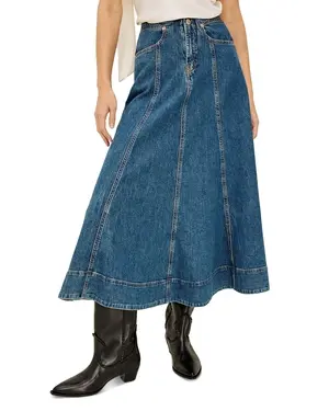 Rails Vicente Midi Jean Skirt