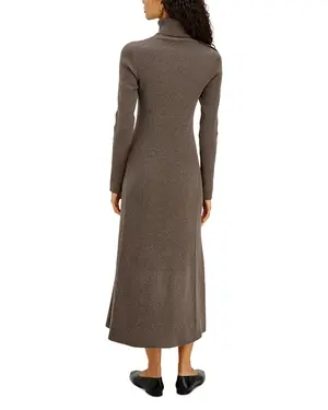 Rails Button Trim Ribbed Knit Turtleneck Dress