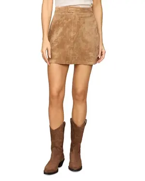 Z Supply Perri Faux Suede Mini Skirt - Light Sand