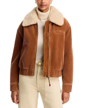 Xirena Bradley Sherpa Collar Cotton Corduroy Jacket - Camel