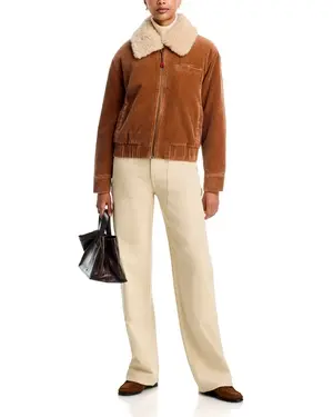Xirena Bradley Sherpa Collar Cotton Corduroy Jacket - Camel
