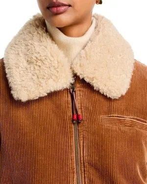 Xirena Bradley Sherpa Collar Cotton Corduroy Jacket - Camel