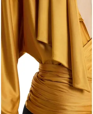 Balmain Flowy Jersey Tie-front Blouse