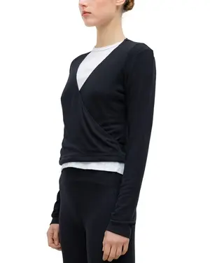 LESET Lauren Crop Wrap Top
