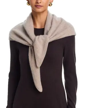 Aqua Brushed Cashmere Triangle Wrap Exclusive - Beige