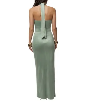 JLUXLABEL Charlotte Halter Maxi Dress - Seafoam