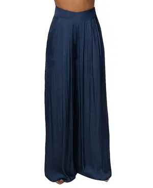 JLUXLABEL Core Form Pleated Wide-leg Trousers - Blue