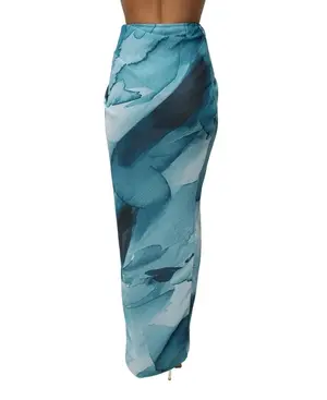 JLUXLABEL Abstract Noelia Printed Maxi Skirt