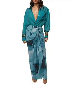 JLUXLABEL Abstract Noelia Printed Maxi Skirt
