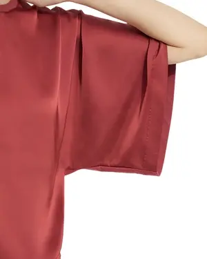 Lyssé Ginger Mixed Media Dolman Sleeve Top - Copper Blush