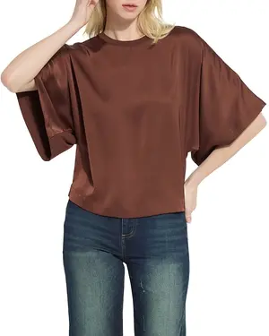 Lyssé Ginger Mixed Media Dolman Sleeve Top