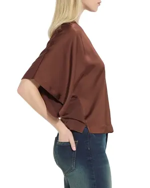 Lyssé Ginger Mixed Media Dolman Sleeve Top