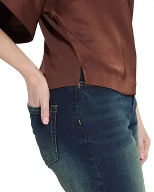 Lyssé Ginger Mixed Media Dolman Sleeve Top