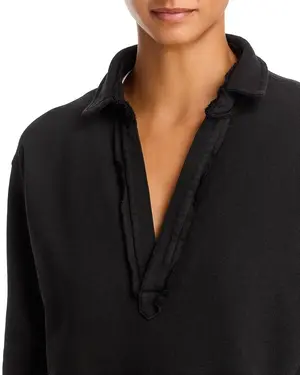 Frank & Eileen Patrick Cotton Collared Sweatshirt - Black