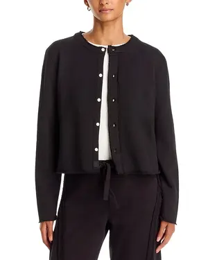 Frank & Eileen Jackie Cotton Sweatshirt Cardigan - Black