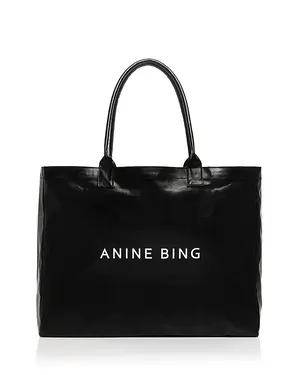 ANINE BING Leo Large Coated Canvas Tote Bag