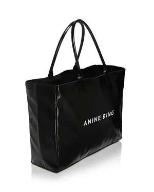 ANINE BING Leo Large Coated Canvas Tote Bag