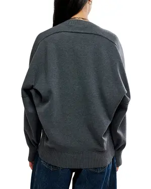 Free People Alma Long Sleeve Sweater - Charcoal