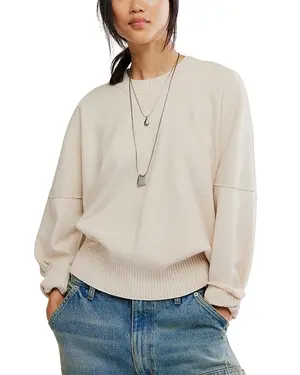 Free People Alma Long Sleeve Sweater Marshmellow