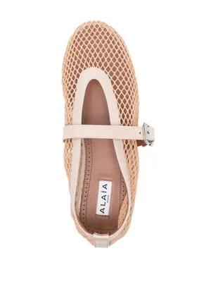 Alaïa Fishnet Ballet Flats - Pink