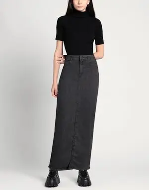 EMME BY MARELLA Denim Skirt Charcoal Size Cotton, Elastane