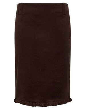 MEIMEIJ Midi Skirt Dark Size Cotton, Elastane - Brown