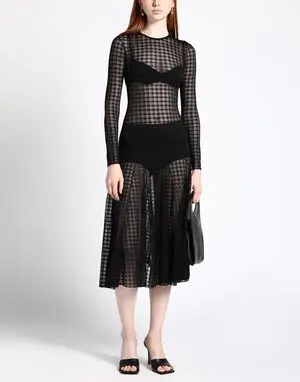 AMI Paris Checked Mesh Midi Dress