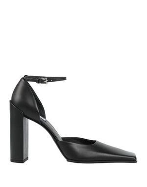Alaïa Leather Block Heel Pumps With Ankle Strap