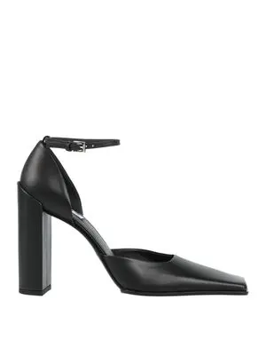 Alaïa Leather Block Heel Pumps With Ankle Strap