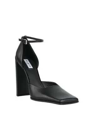 Alaïa Leather Block Heel Pumps With Ankle Strap