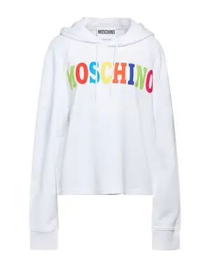 Moschino Cotton Terry Hoodie With Appliquéd Logo - White