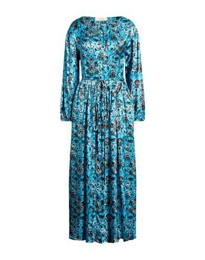 JUCCA Maxi Dress With Belt And Multicolor Print