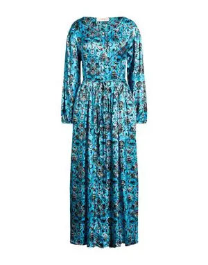 JUCCA Maxi Dress With Belt And Multicolor Print