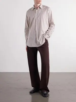 Auralee Striped Cotton And Silk-blend Shirt