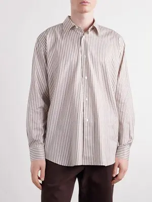 Auralee Striped Cotton And Silk-blend Shirt