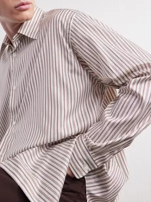 Auralee Striped Cotton And Silk-blend Shirt