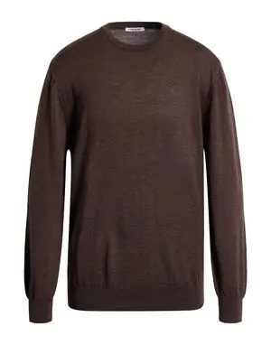 GIOFERRARI Chocolate Merino Wool Crewneck Sweater
