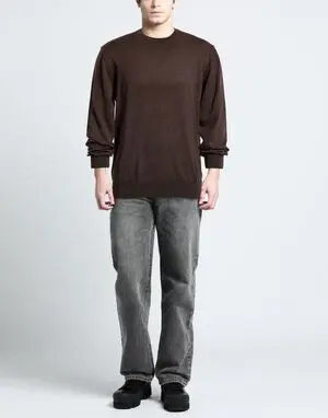 GIOFERRARI Chocolate Merino Wool Crewneck Sweater