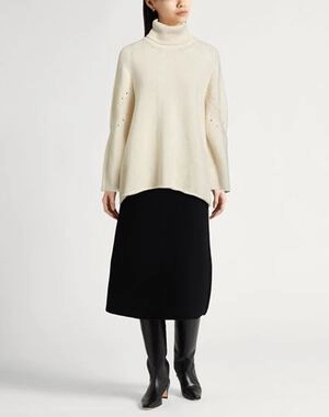 SEMICOUTURE Turtleneck Cream Size Cashmere, Polyamide